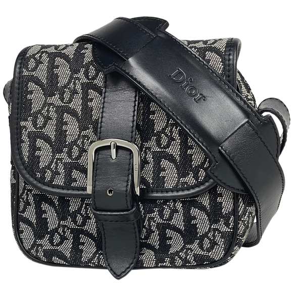 Dior | Bags | Christian Dior Trotter Pattern Shoulder Bag Canvas Black ...